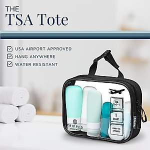 Toiletry Bag Kit Set: Hanging Travel Toiletry Bag + 311 TSA Cosmetic Liquid Bag + Ultralight Accessory Organizer Pouch (Black Ripstop)