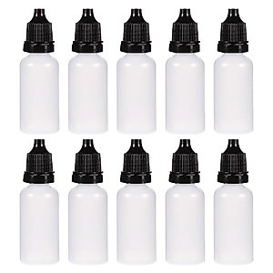 uxcell Plastic Dropper Bottles, 15ml/0.5 oz Empty Squeezable Dropper Bottle with Cap, Black, Pack of 20