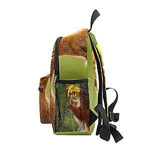 ZGONOHYE Girls Cute Mini Backpack Funny Squirrel Smelling Flowers Small Backpack School Bag Lightweight Preschool Backpacks Fashion Backpack Purse for Women Travel Bag Daypack for Girls Boys