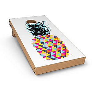 Design Skinz Summer Tropical Skin Set for Cornhole (Skin Only) - Geo Retro Summer Pineapple v1