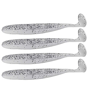 Demeras 20PCS Soft Fishing Lures Kit 7.5cm Plastic T-Tail Grub Worm Baits Artificial Fish Tackle Accessory for Freshwater Saltwater(White)