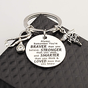 Physicians Assistant Gifts PA Keychain Physician Assistant Graduation Gift PA Student Inspiration Gifts You are Braver Stronger Smarter Than You Think (keychain PA)