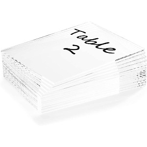 Bright Creations Clear Acrylic Place Cards for Weddings, Table Seating (5x7 In, 20 Pack)
