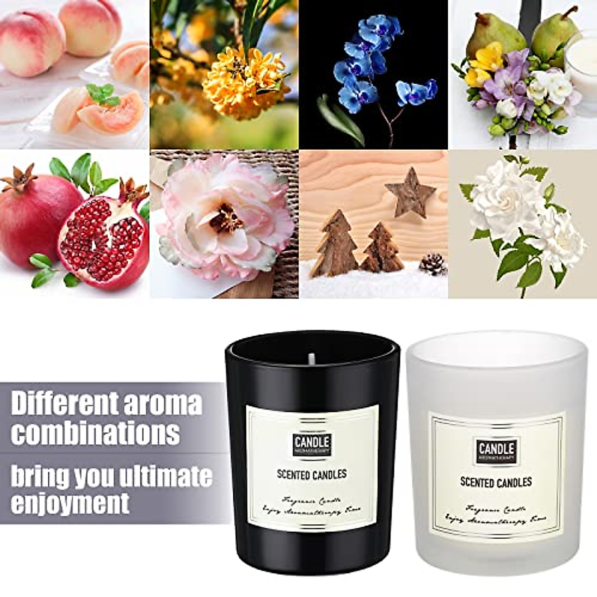 MTLEE 24 Pcs Candles for Home Scented Candles Gift Set for Women Bulk 8 Long Lasting Aromatherapy Jar Candle Soy Wax Candles for Teacher Birthday Thanksgiving Anniversary (Fresh Scent, Elegant Style)