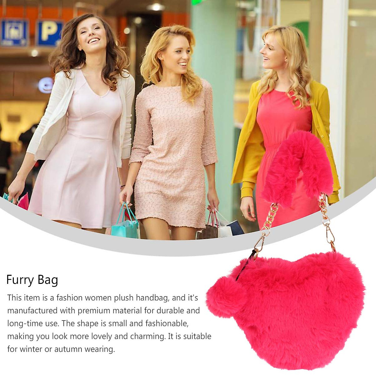 CALLARON Lovely Handbag Plush Handbag 1pc Shaped Bag Fur Christmas Miss Plush Bag -shaped Handbag Carteras Para Mujer De Colgar Hombro