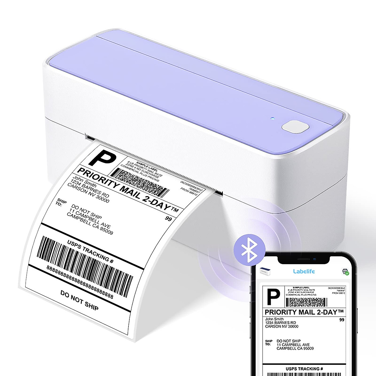 Omezizy Bluetooth Thermal Label Printer - 241BT Wireless Shipping Label Printer, Thermal Printer for Shipping Labels, Shipping Label Maker, Support iPhone, Android, PC, Compatible with UPS, Shopify