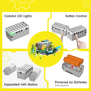 WOOLIKE STEM Robot Building Kits Toys 100+ in 1 Robot Science Kits 378 Pieces DIY Educational Building Blocks for Kids Ages 6+ Years Old Makerzoid