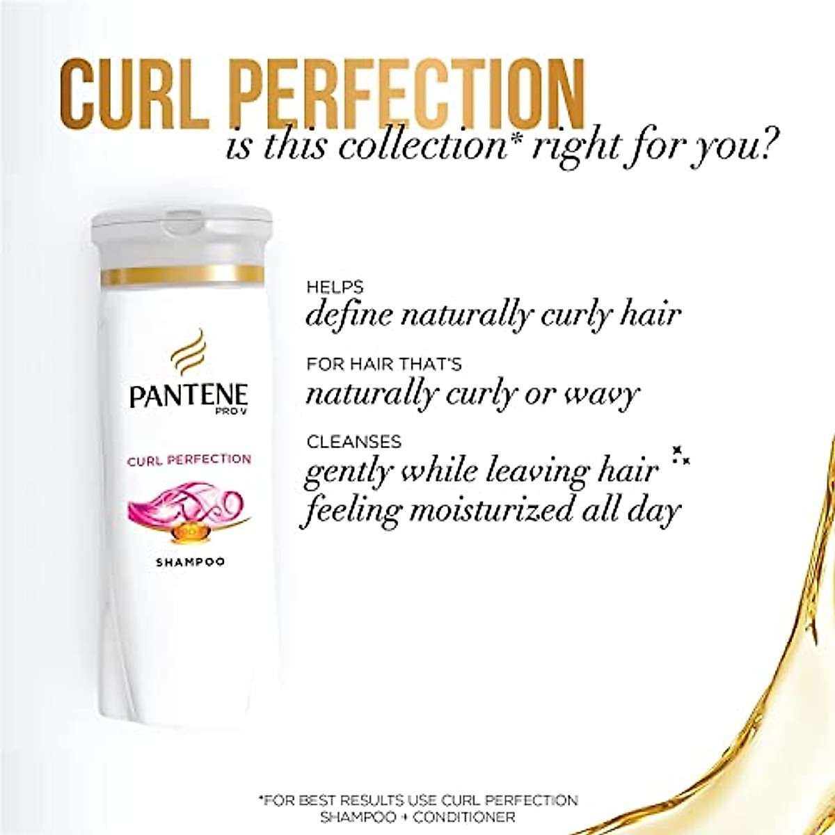 Pantene Pro-V Curly Perfection Moisturizing Shampoo 12.6 oz (Pack of 3)