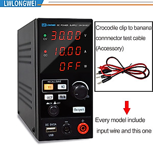 LWLONGWEI DC Power Supply Variable,30V 10A 300W Programmable Memory Function Adjustable Switching Regulated DC Bench Power Supply with 4-Digits LED Power Display 5V/2A USB Coarse and Fine Adjustmentsy