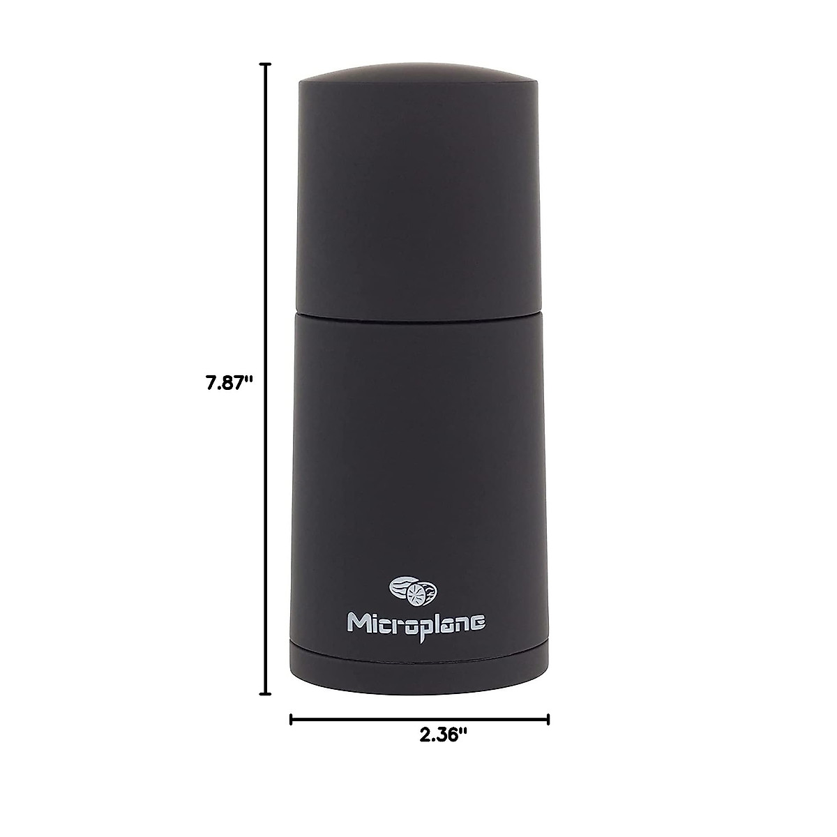 Microplane Manual Spice Mill - Cinnamon Grinder and Nutmeg Grater (Black)