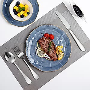 KOLEEP Dinner Knives Pack for 12, Stainless Steel 12-Piece Table Steak Knives Set (Silver 9 Inches)