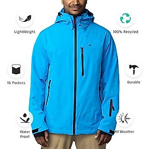 Apricoat Adventure 2.0 Men's Warm Winter Jacket Insulated, Hooded, Waterproof and windproof for Traveling, Hiking, Trekking, Camping, & All Sports Activities such as Snowboarding & Skiing-Light Blue