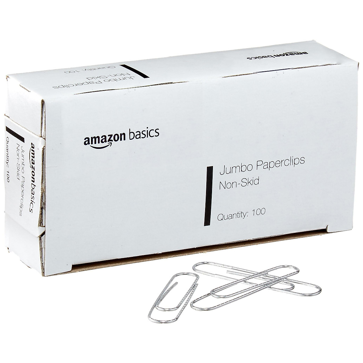Amazon Basics Jumbo Size Office Paper Clips, Non skid, 100 per Box, 10-Pack