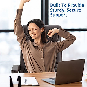 Halter Ergonomic Office Chair for Home Office Desk, Luxury Leather Bonded Executive Chair, Adjustable Height, Padded Comfy Seat, High Back Lumbar Support, Computer Chair for All Day Comfort, Black