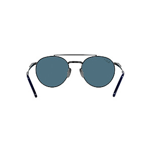 Ray-Ban RB8237 Round II Titanium Sunglasses, Gunmetal/Polarized Blue, 53 mm