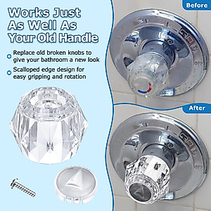 Dreyoo Shower Faucet Handle Replacement for H71, Shower Handle Compatible with Delta Faucet Single Handle Tub Faucets, Shower Knob with Button and Screw, Clear Acrylic