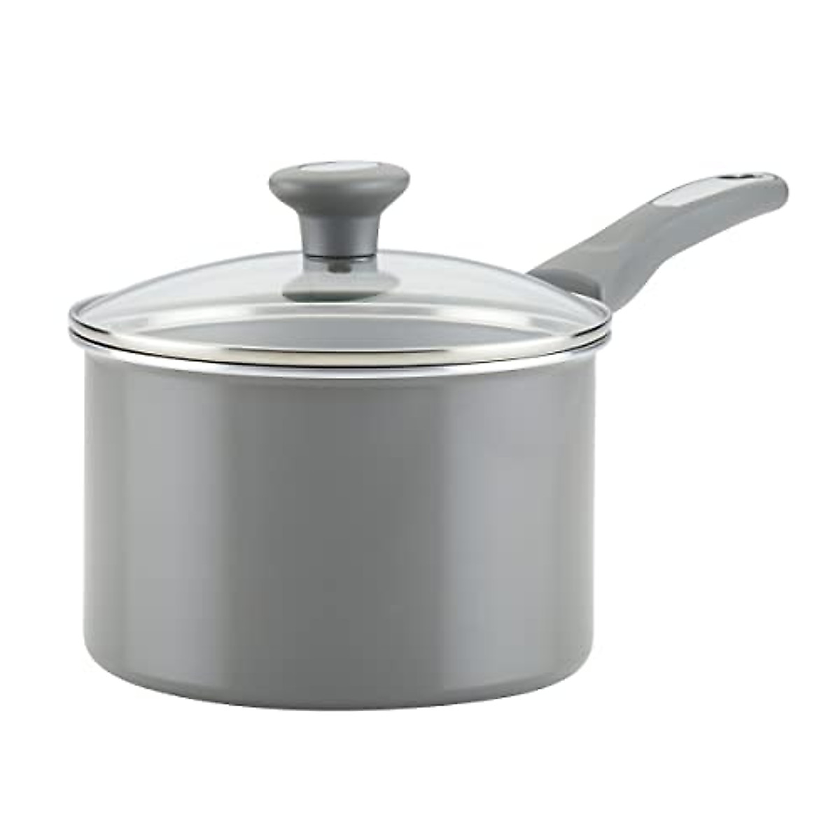 Rachael Ray Get Cooking! Nonstick Cookware Pots and Pans Set, Includes Baking Pan and Cooking Tools, 12 Piece - Gray