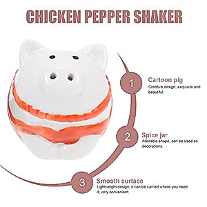 UPKOCH Sugar Container Cow Cookie Jar Ceramic Salt Pepper Shakers Jar: 4Pcs Cartoon Piggy Can Pottery Seasoning Bottle Sprinkle Kitchen Powder Condiments Holder Big Jars Coffee Canister