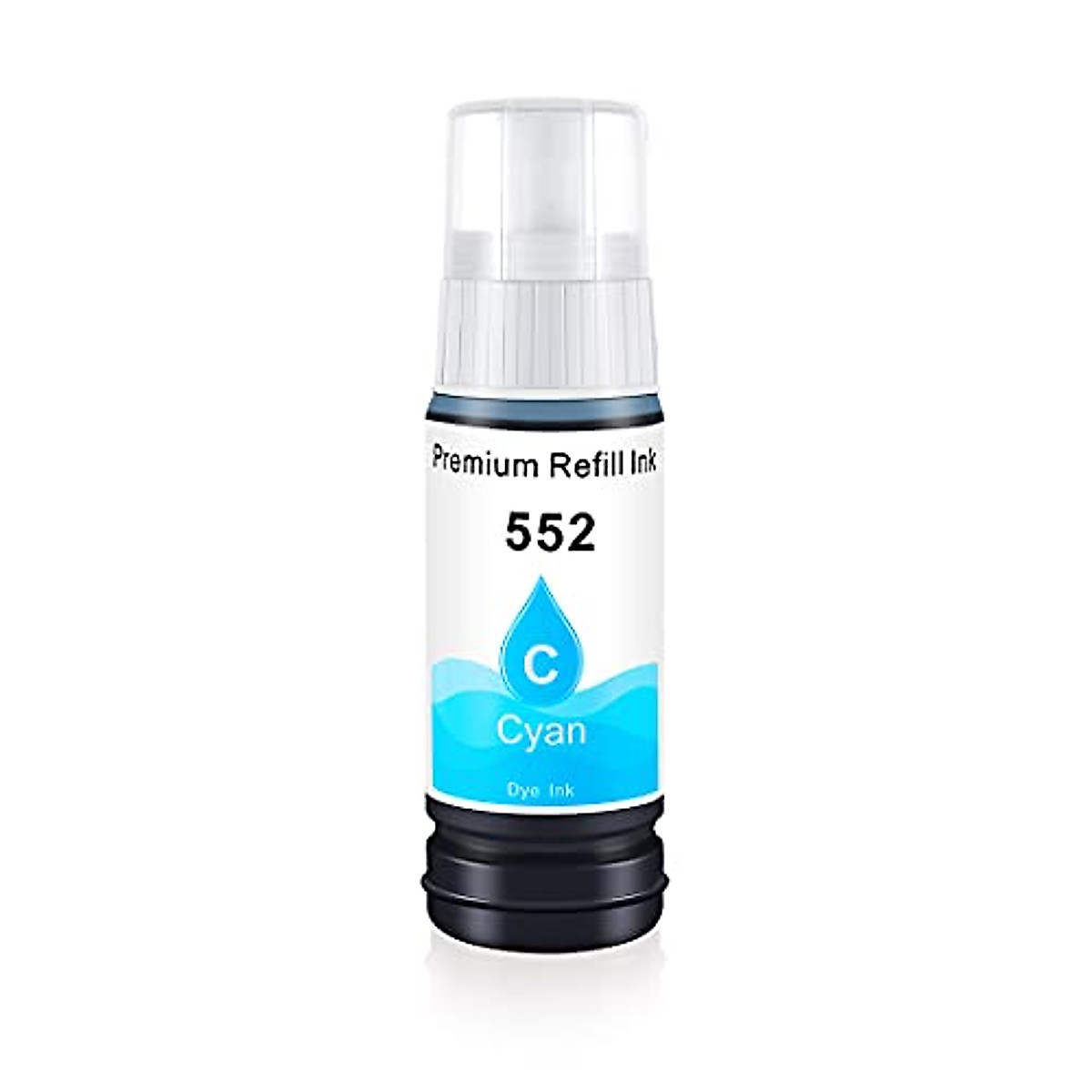 Omera Compatible Refill Bottle Ink Replacement for 552 T552 Work for EcoTank Photo ET-8550 ET-8500 All-in-One Wide-Format Supertank Printer (BK/PBK/ C/M/Y/GR 70ml, 6-Pack, for Daily Printing)