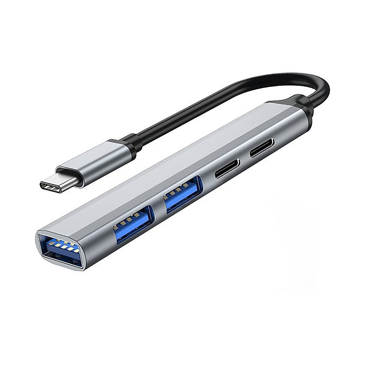 Zingther 5 in 1 USB C Data and Charging Hub, Type C Splitter to USB C, USB 3.0 OTG Adapter and 65W PD Charging, Compatible with MacBook Air, Surface Pro, Chromebook and External SSD