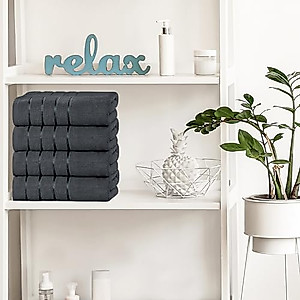 Utopia Towels 4 Pack Premium Viscose Oversized Bath Towels Set, 100% Ring Spun Cotton (27 x 54 Inches) Highly Absorbent, Quick Drying Shower Towels for Bathroom, Spa, Hotel and Gym (Grey)