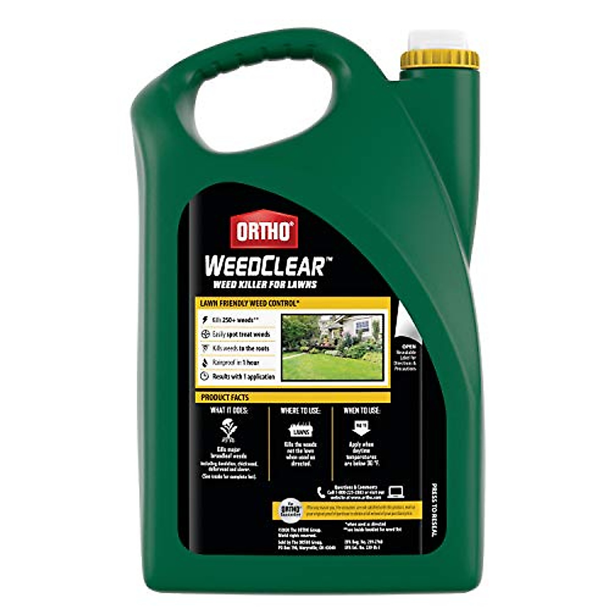 Ortho WeedClear Weed Killer for Lawns: Refill, Won't Harm Grass (When Used as Directed), Kills Dandelion & Clover, 1 gal.