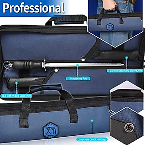 XYJ Portable Chef Knife Set Professional,Since 1986,Culinary Cooking Knife,Camping Slicing Vegetable Knives With Cover,Bag,Sharpening Stick,Full Tang for Mom Dad