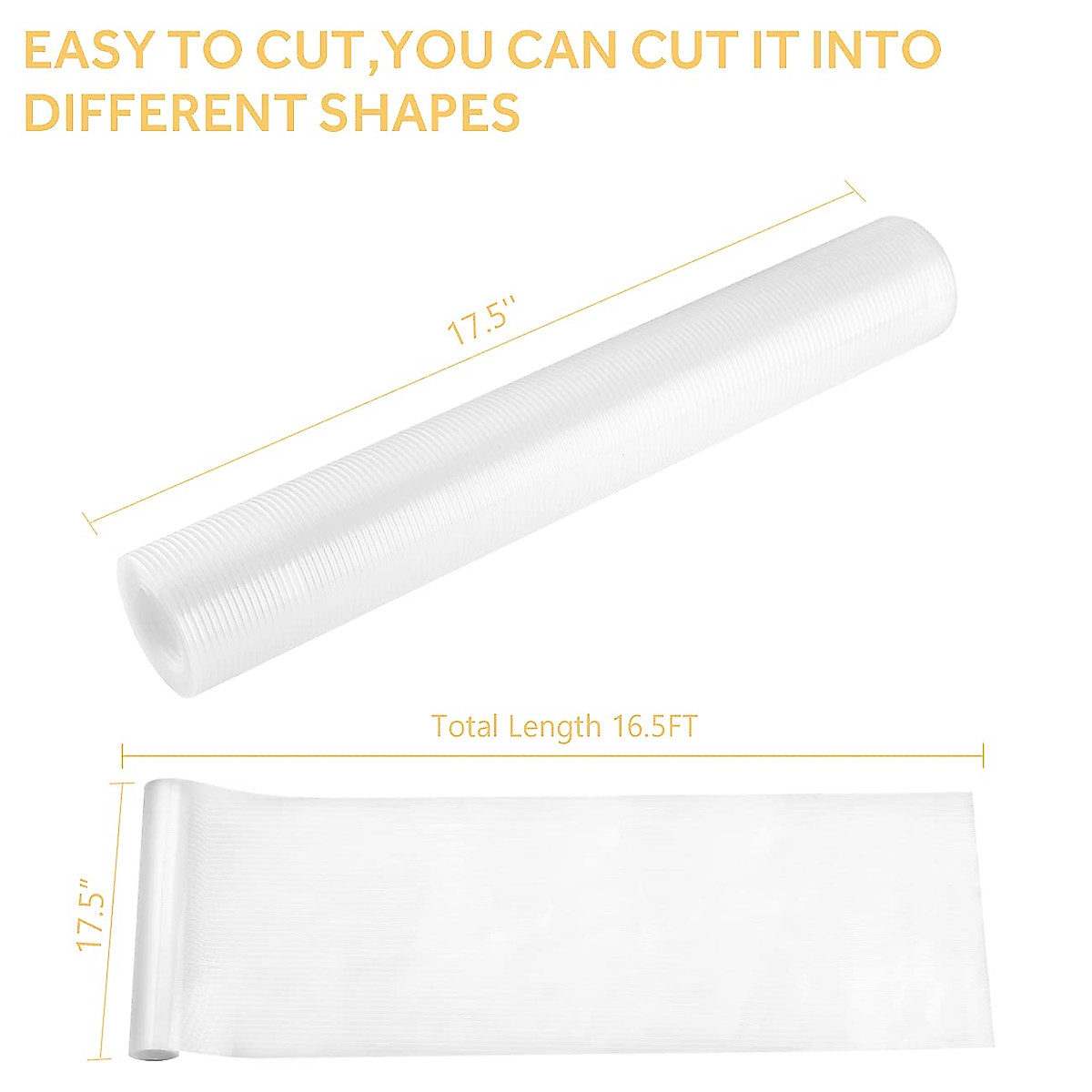 Shelf Liner Washable Cabinet Liner Non-Slip Drawer Liner Kitchen Shelves Liner Refrigerator Liner 17.5" x16.5FT