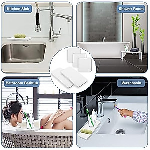 5PCS Water Absorbent Diatomite Coasters, Diatomaceous Earth Coaster Instant Dry Sink Organizer Water Absorbing Stone Tray for Sink, for Bathroom Kitchen Sink Countertop(White)