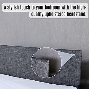 DECOMIL Queen Bed Frame with Headboard | Upholstered Platform Bed Frame, Sturdy Wooden Slats & Metal Frame | Queen Size