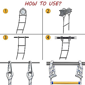 FGQCBBYC Fire Escape Ladder 1-8 Storey, Emergency Fire Escape Rope Ladder with Hooks, Resistant Safety Evacuation Ladder, for Windows and Balconies/5M/3M