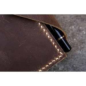 Personalized real genuine leather wallet cover for rite in the rain top-spiral notebook 3" x 5" 4" x 6" inch N05EPC