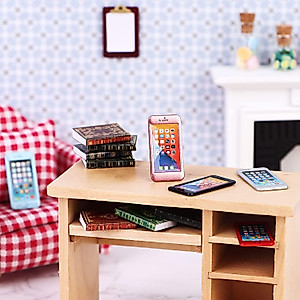 TBoxBo 7 Pack 1/12 Scale Dollhouse Cell Phone Simulator Accessories Mini Telephones Dollhouse Accessories Scene Simulation Miniatures Playset