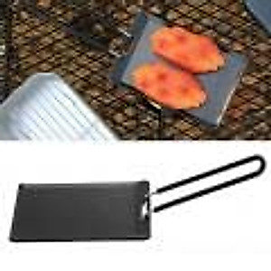 Yosoo Cast Iron Grill Pan, Non Stick Coating Grill Pan with Handle for Cooking Various Food Camping BBQ Grill Pan
