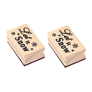 TEHAUX Kids Toys 2pcs Christmas Playset Scrapbook Stampers Greeting Card Stamps Diary Stamp Kit DIY Wooden Stamps Planner Stamper Stamper Seal Seal Kid Toys