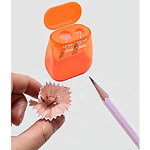 4PCS Manual Pencil Sharpener,Double Holes Colored Prism Pencil Sharpeners with lid for Kids,Suitable for School,Office,Home