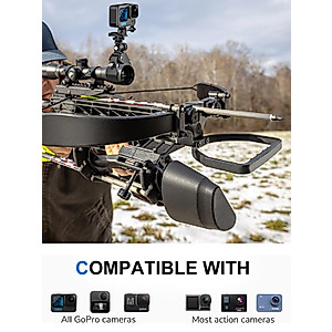 Kolasels Easy Installation Adjustable Crossbow Gun Scope Camera Clamp Mount with 1/4 Thread for Gopro Hero Session Fixation