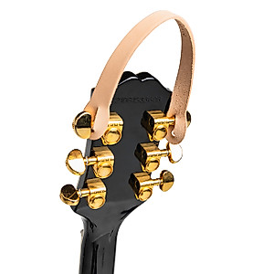 Levy's Leathers Carving Leather Guitar Hanger; Fits Most Standard Machine Tuners (MM1N)