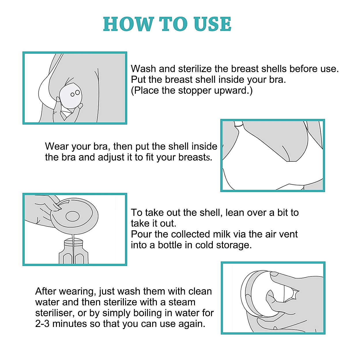 Breast Shells, Milk Catcher, (2PCS) Breastmilk Collector, Milk Savers for Breastfeeding, Nipple Shields with Plug, for Milk Leaks, Collect Breastmilk, Protect Cracked Nipple, Reusable & BPA-Free