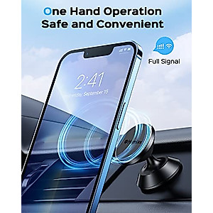 Humixx [8 Built-in Magnets] Car Phone Holder Mount Magnetic [Aviation-Grade Alloy] 360° Rotatable Universal Magnetic Cell Phone Mount for Car Phone Holder for iPhone Samsung Smartphones