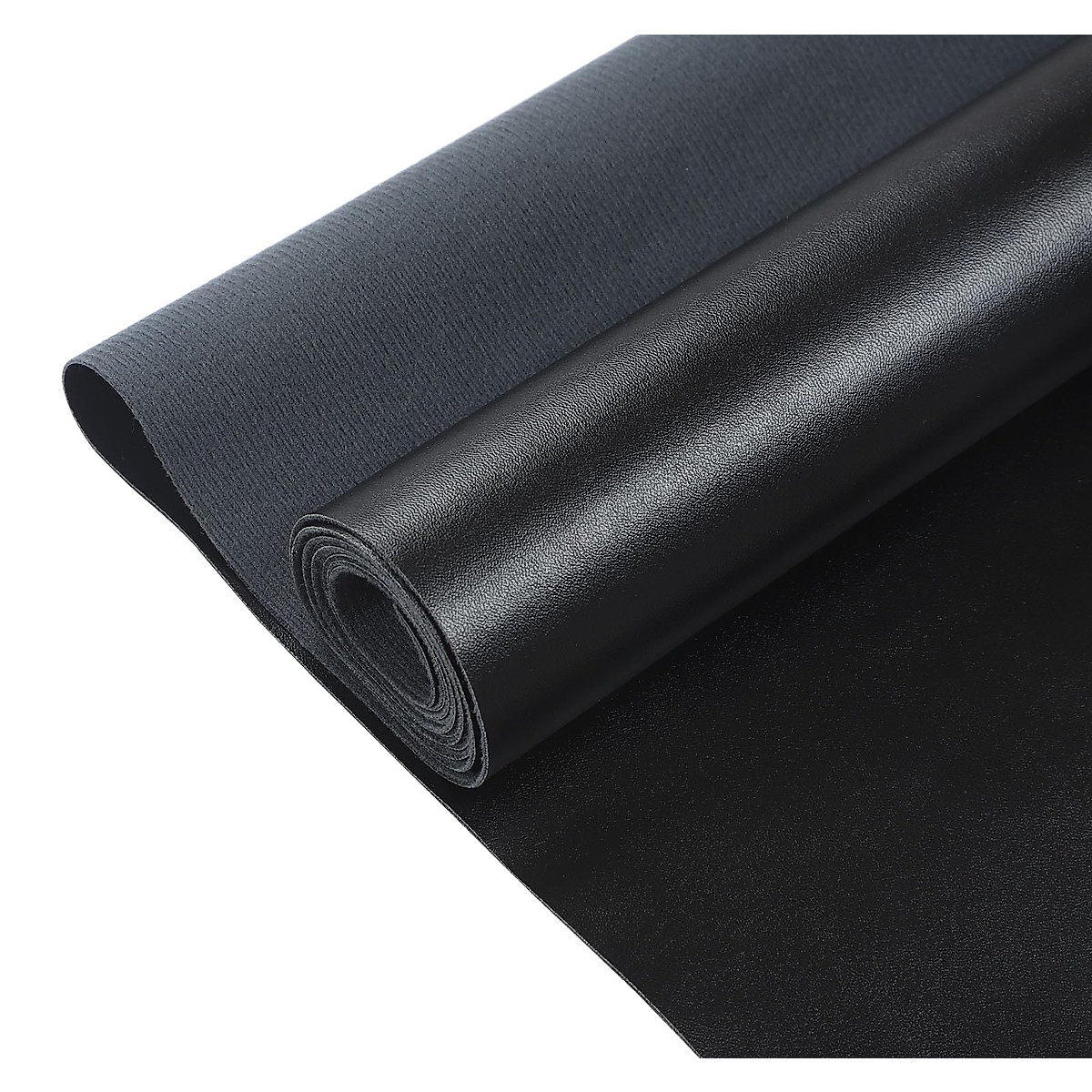 Picheng Vinyl Faux Leather Sheets: Black Smooth Faux Leather Fabric Waterproof 54" x 36" Vinyl Upholstery Leather Soft Synthetic for Upholstery Car, Bags,DIY Crafts (Black)