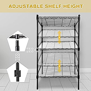 3-Tier Wire Shelving Unit and Storage, Adjustable Shelves for Storage Heavy Duty Metal Wire Rack Shelving for Garage Kitchen Pantry Closet Laundry Load 400LBS (23.5 x 13.5 x 35.5 inch)