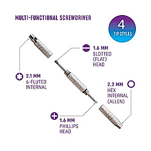 Eyeglass and Sunglass Repair Kit by SQV - Most Complete Glasses Family Kit - 5 Types of Mini Screws, Tweezers, Screwdriver, 7 Styles of Nose Pads, Lens Cleaner, Anti-Slip Strap & Temple Tips (Basic)