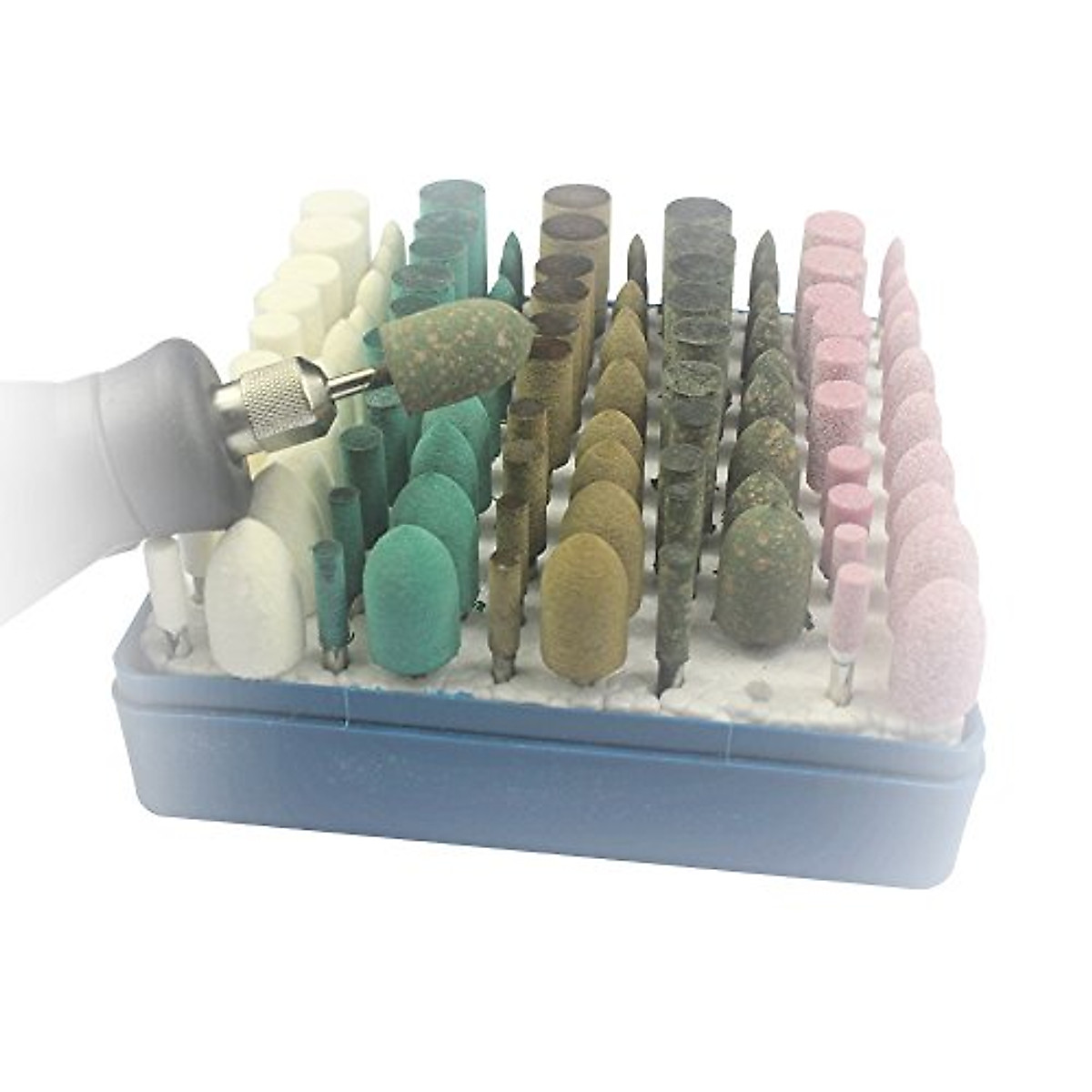Carving Expert 100 Pcs Polishing Grinding Bits, 1/8 Inch Shank Wool/Sesame/Rubber/Cowhide/Abrasive Stone Grinding Tools