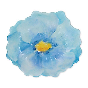 Supreme Housewares 12.25 Inch Floral Shape Style Melamine Serving Bowl Large Bowl Mixing Bowl Large Salad Bowl BPA-Free Food Bowl Party Bowl (Sky Blue)