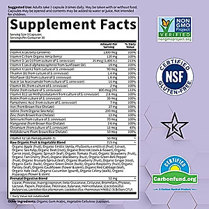 Garden of Life Prenatal Multivitamin for Women with Iron, Folate & Vitamin C and D3 for Neural Development & Probiotics for Immune Support – Vitamin Code – Non-GMO, Gluten-Free, Kosher, 30 Day Supply