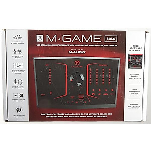 M-Game Solo USB Audio Interface Mixer for Streaming and Gaming with XLR Microphone in, Optical in, Voice FX, Sampler, Lights and Software