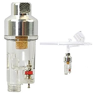 Master Airbrush Premium Airbrush In-Line Mini Air Filter and Water Trap (Connects directly onto airbrushes and hoses with 1/8" threads)