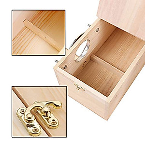 Parakeet Nesting Box, Bird Nest Breeding Box Cage Wood House for Finch Lovebirds Cockatiel Budgie Conure Parrot (M:9.8"×5.1"×5.3")
