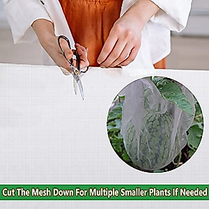 Garden Mesh Netting Kit,10x30ft Plant Cover Fine Mesh Netting with 6pcs Garden Hoops & 12 Clips,Bird Netting for Garden Protection for Fruit Vegetable Flowers Greenhouse Crop Net Row Covers